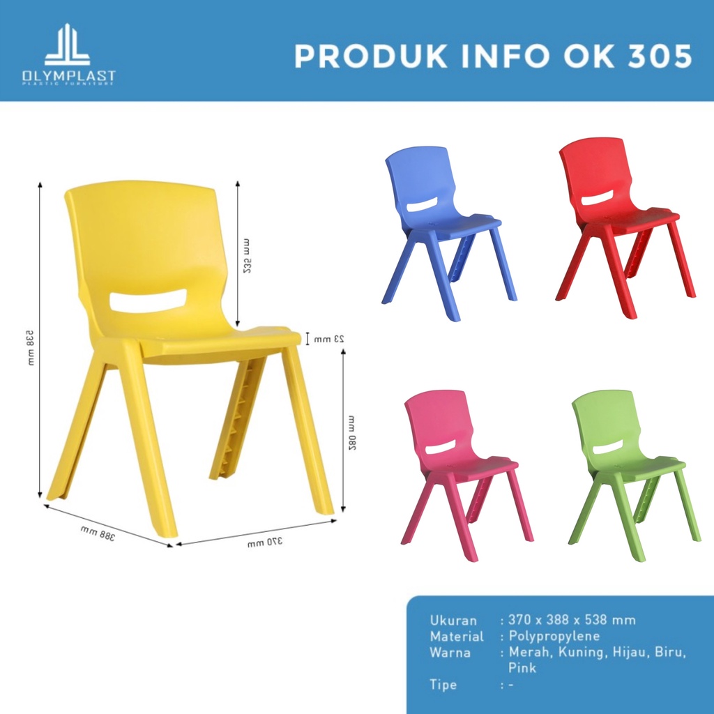Jual Kursi Anak Olymplast OK-305 Bangku Anak TK Sekolahan OK 305 ...