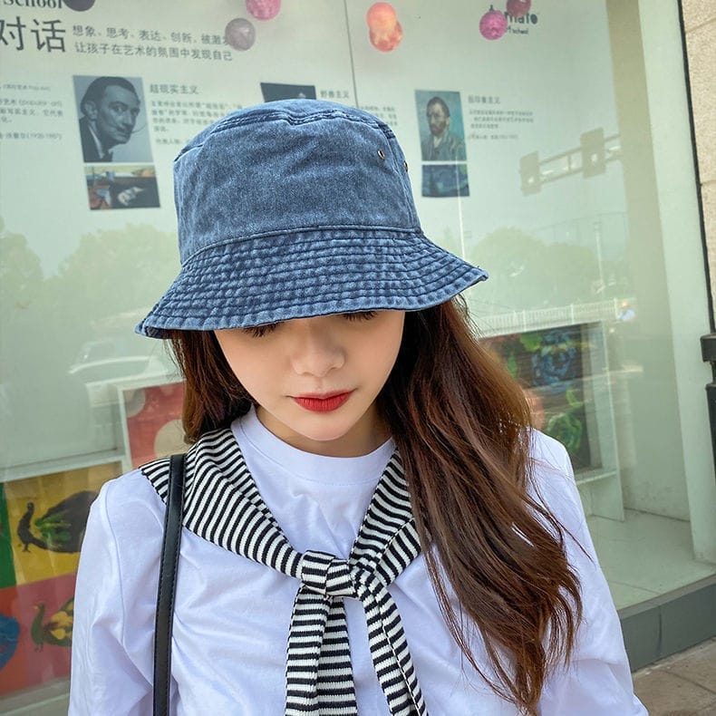 Jual PROMO!! Bucket Hat Jeans Unisex / Topi Bucket Denim Spring Baru ...