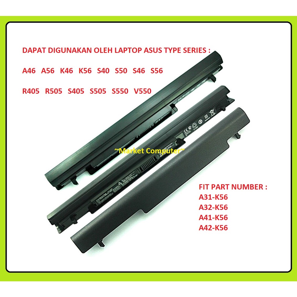 Jual Battery Baterai Laptop Notebook Asus VivoBook UltraBook S46 S46C ...