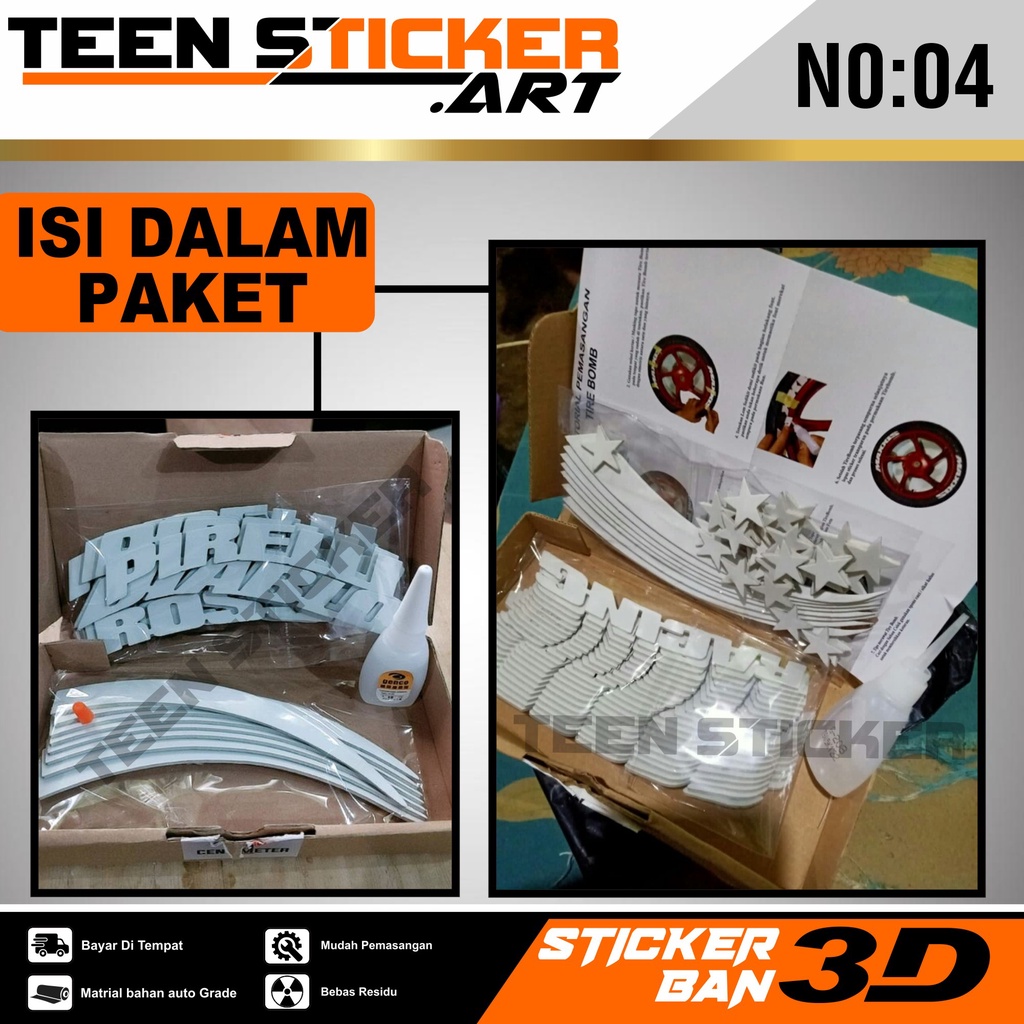 Jual Stiker Ban - Stiker Tire Bomb / Stiker Font Ban sticker ban 3D ...