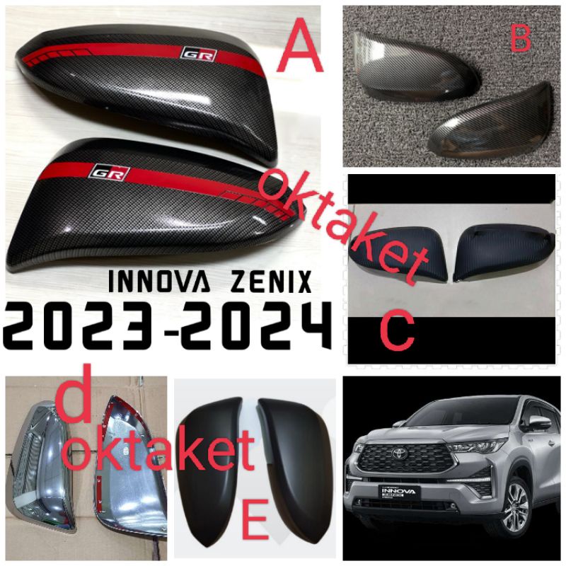 Jual cover spion Innova Zenix 2023 2024 Hitam Chrome Carbontivo Carbon ...