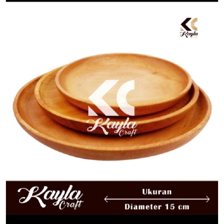 Jual piring liuk, piring kayu, piring makan kayu, piring saji kayu ...