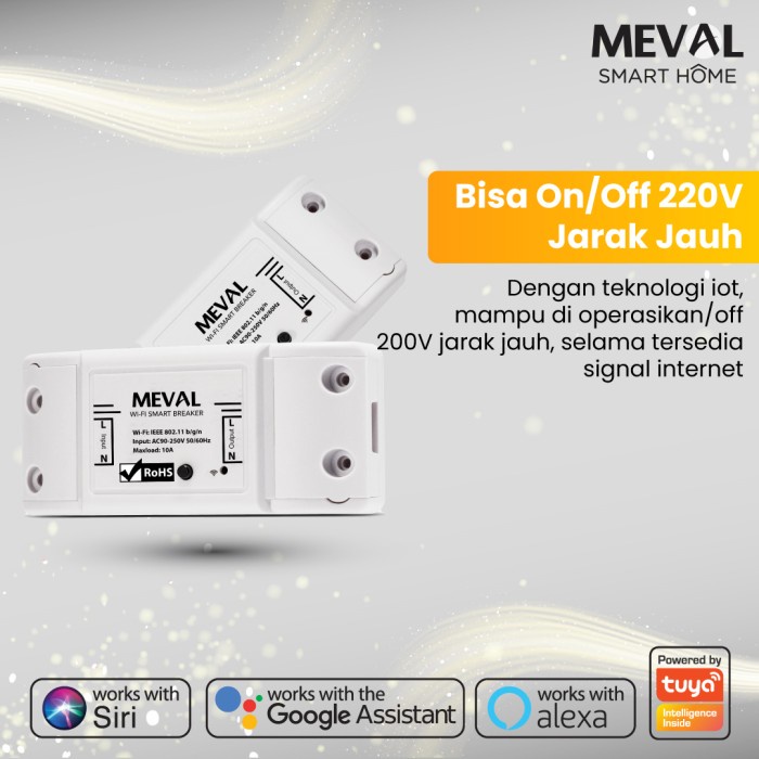 Jual MEVAL SMART BREAKER ON OFF SWITCH WIFI WIRELESS | Shopee Indonesia