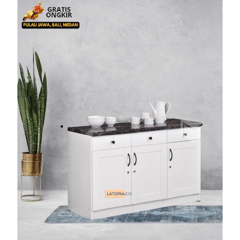 Jual Kitchen Set Bawah 3 pintu Hpl/Meja bar | Shopee Indonesia
