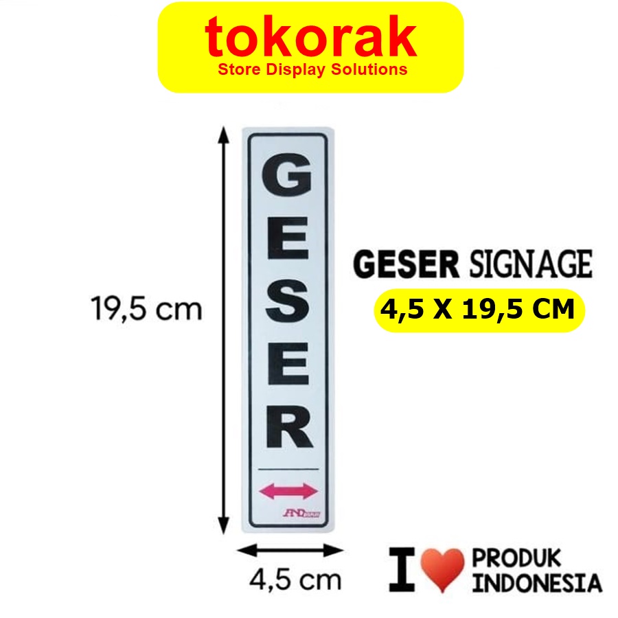 Jual SIGNAGE GESER 4,5X19,5CM SIGN PETUNJUK SIMBOL LOGO PERINGATAN ...