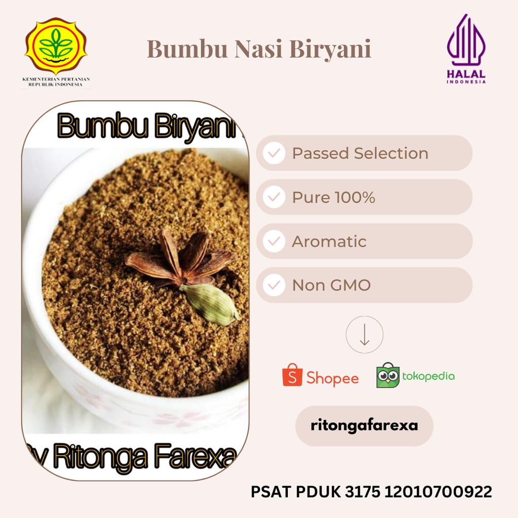 Jual BIRYANI MASALA 1KG / BUMBU NASI BIRYANI 1 KG | Shopee Indonesia