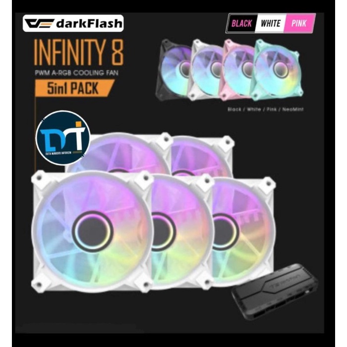 Jual Cooler Darkflash Infinity 8 Argb Pwm 5In1 Pack - 120Mm Argb 5V Fan ...