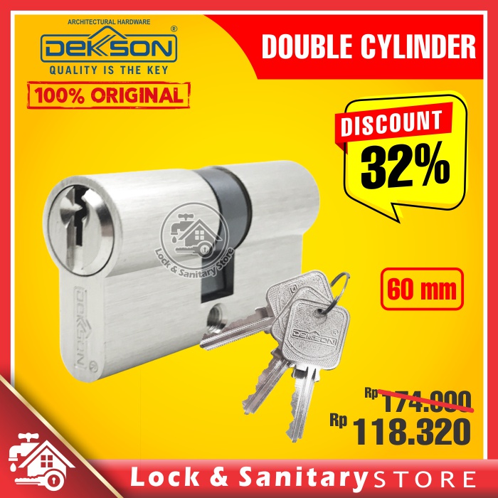 Jual Double Cylinder Kunci Dekson Dekkson CYL DC DL 60MM SN Silinder Kunci Pintu | Shopee Indonesia