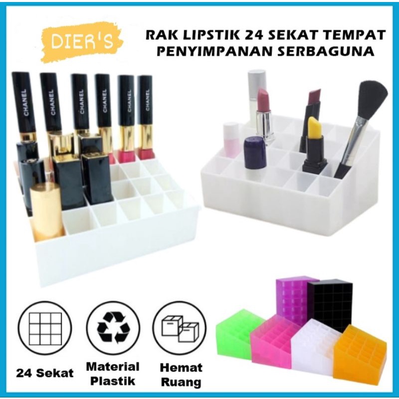 Jual Rak 24 sekat / Display Rack Lipstik Alat Make Up Kutek 24 Slot ...