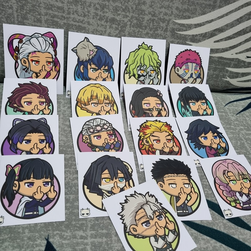 Jual Stiker Anime Chibi Kimetsu no Yaiba Part Villain Sticker Vinyl ...
