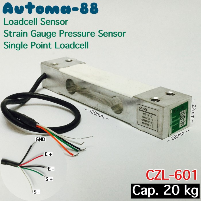 Jual Pengukur Loadcell 20Kg Panjang 13Cm 130Mm 20 Kg Single Point Load ...