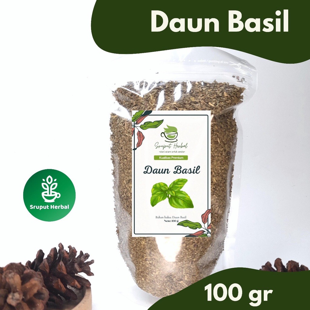Jual 100gr Daun Basil Kering Basil Leaves Murni 100% Premium ...