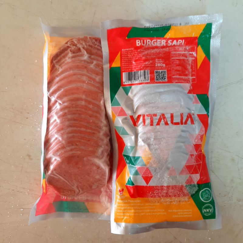 Jual Vitalia Burger Sapi 250g isi 10 280g isi 20 mini | Shopee Indonesia