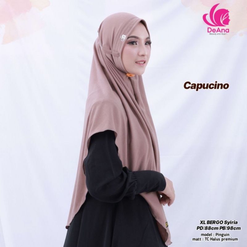 Jual Jilbab BERGO size XL PINGUIN Matt kaos tc halus | Shopee Indonesia