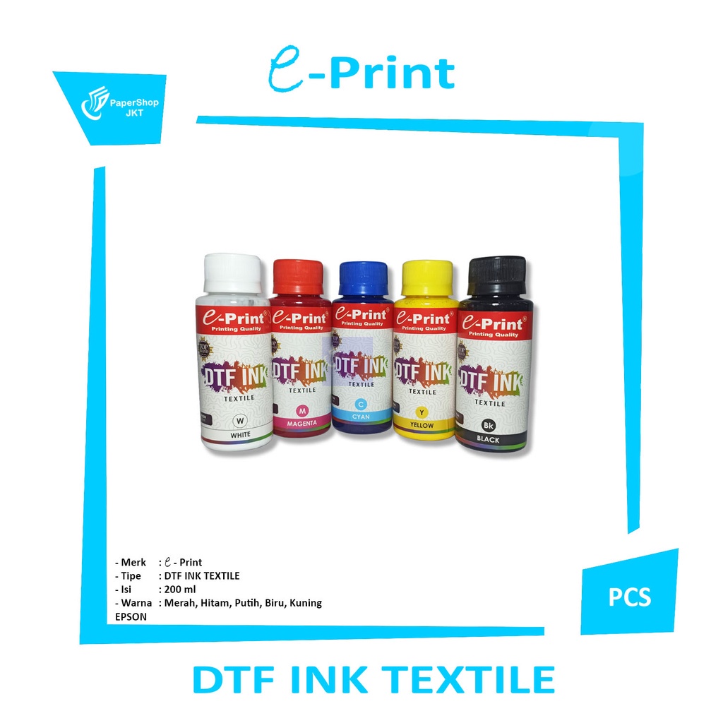 Jual E-Print - Tinta DTF / Digital Transfer Film Epson 100 ml - Pcs ...