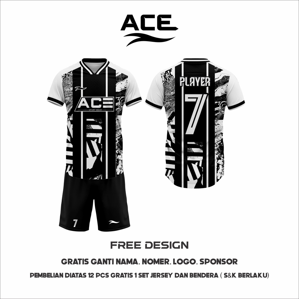 Jual JERSEY FUTSAL HITAM FULL PRINT FREE DESIGN | Shopee Indonesia