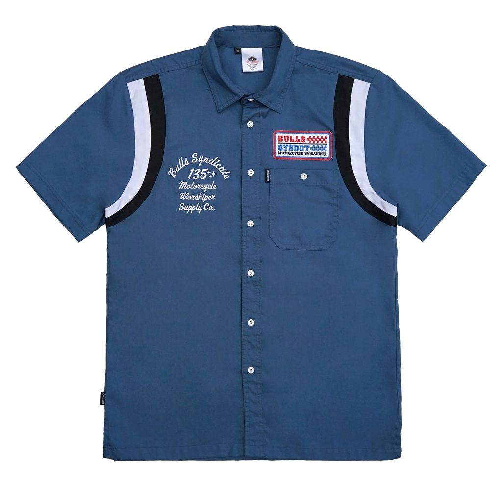 Jual BULLS SYNDICATE Shirt Hellyer Blue Tale | Shopee Indonesia