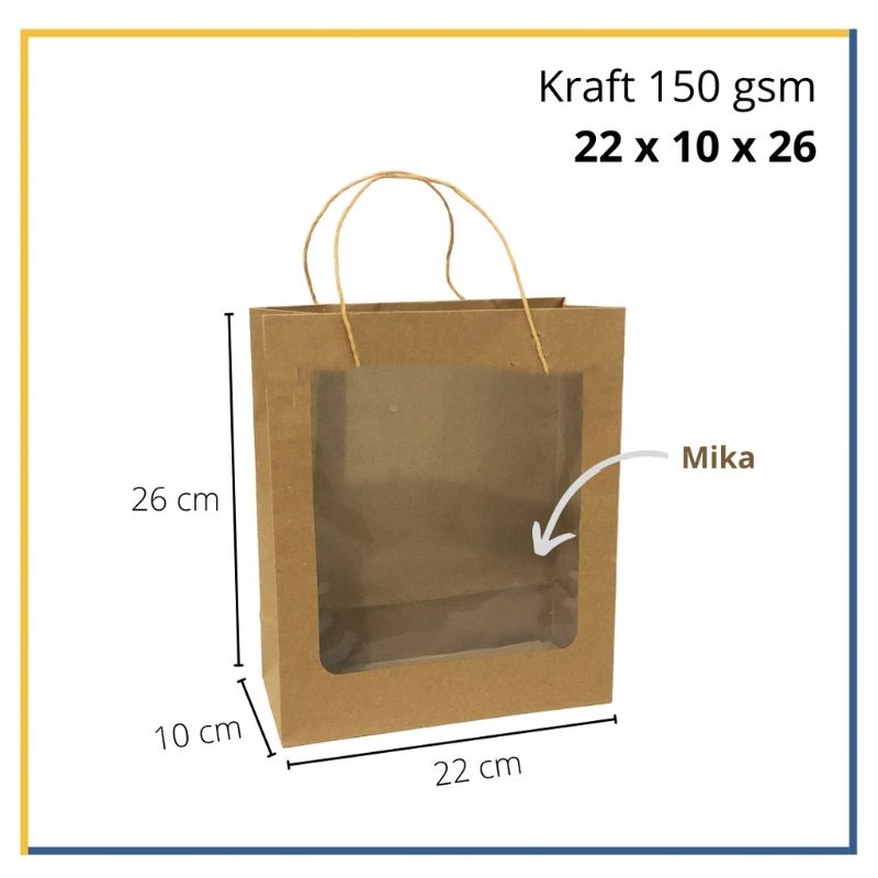 Jual Paper Bag Mika 15x8x25 | Paper Bag Mika 22x10x26 | Shopee Indonesia