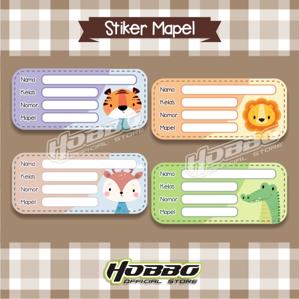 Jual Isi 12 - Stiker Mapel Lucu Tema Jungle Zoo - Sticker Mata ...