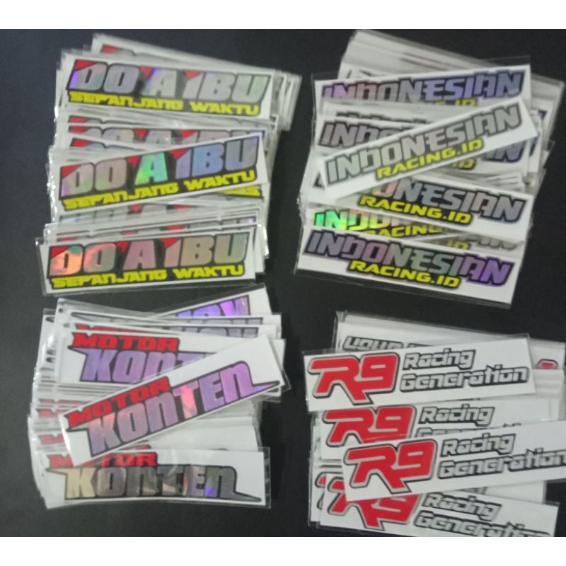 Jual stiker motor sticker cutting R9 doa ibu Indonesian racing | Shopee ...