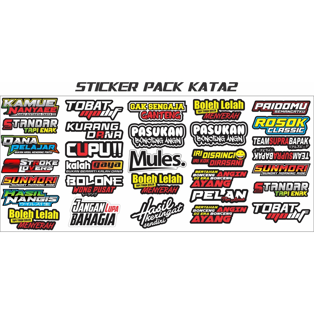 Jual 01 STIKER PACK KATA KATA VIRAL ISI 32PCS STIKER LAMINASI GLOSSY | Shopee Indonesia