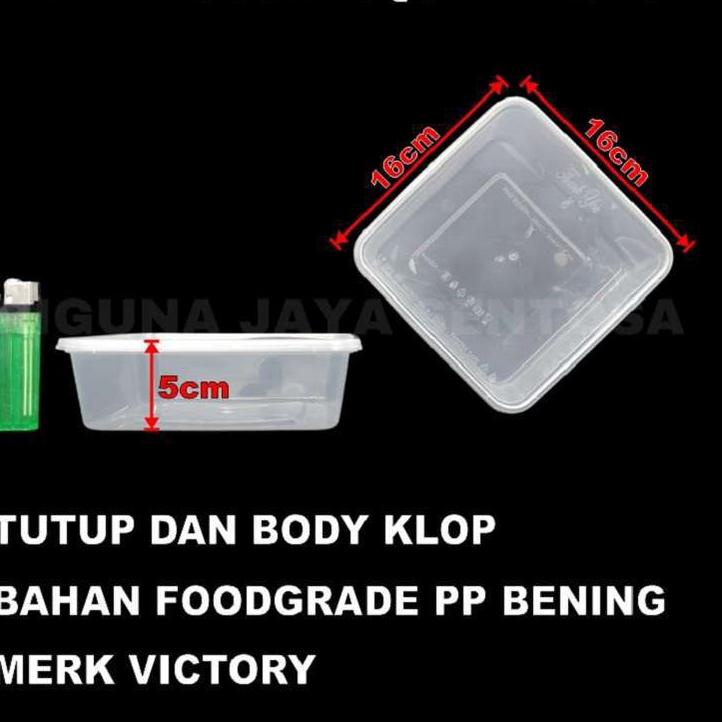 Jual Thinwall Sq 1000ml Square Kotak Per Pack Food Container Plastik