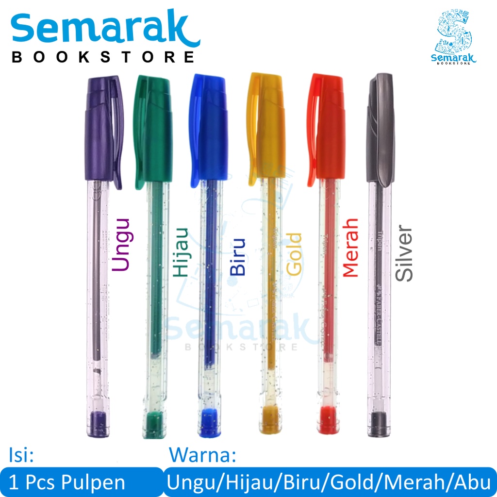 Jual Faber Castell Tripen Glitter Pulpen Warna Warni 0.7 - Biru / Hijau ...