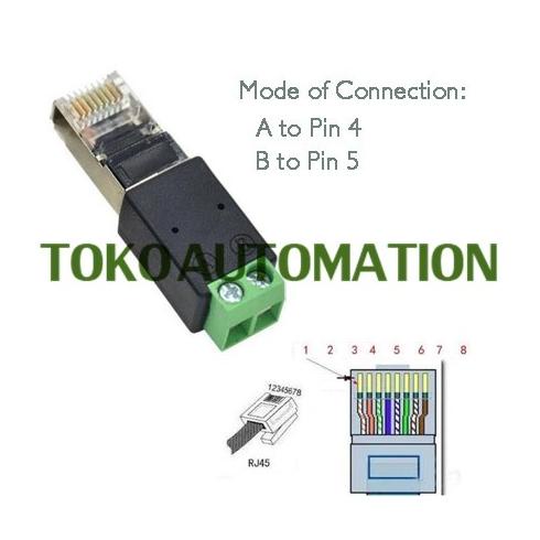 Jual RJ45 pin 4 5 contect to rs 485 CCTV DVR Screw Terminal Adaptor ...