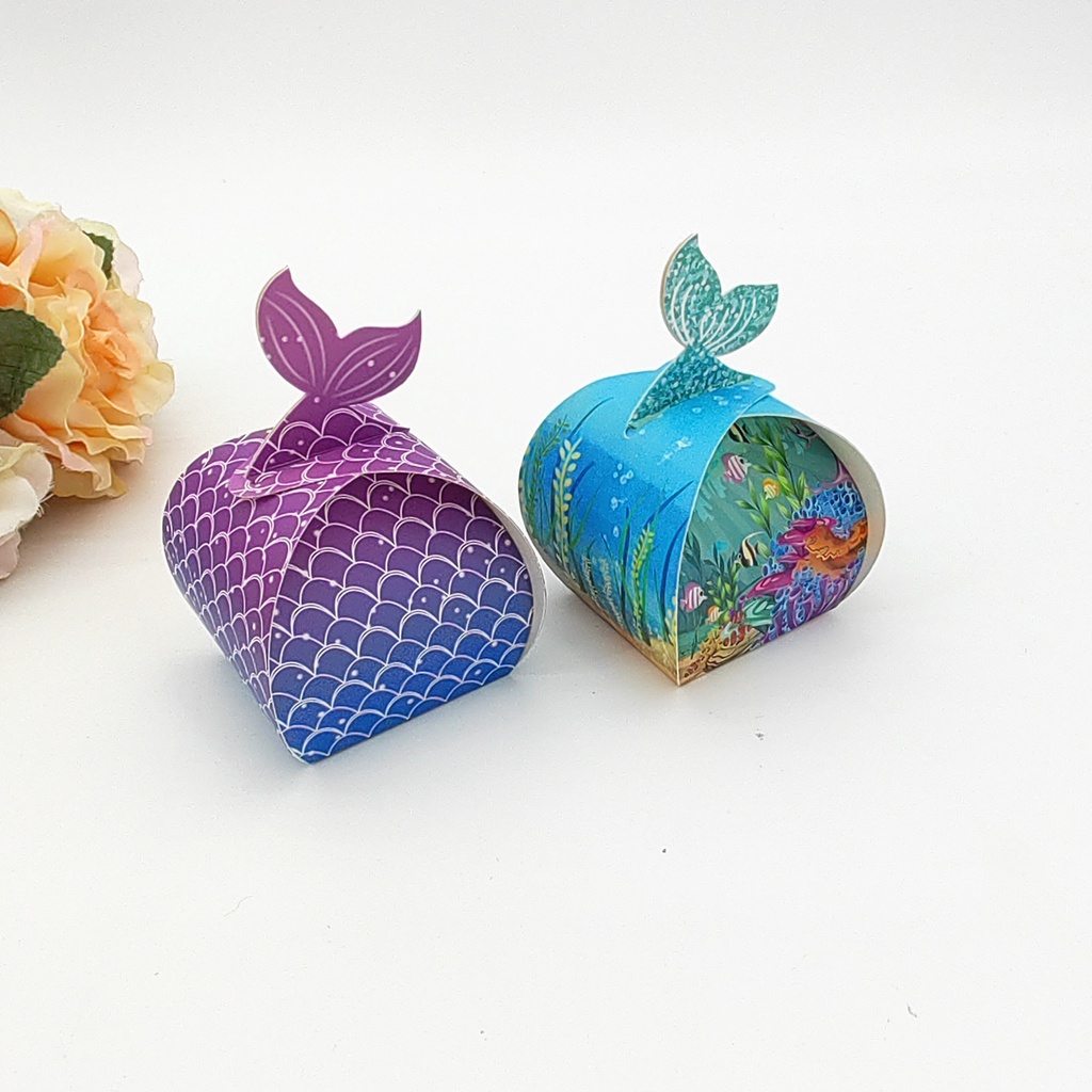 Jual KOTAK PERMEN MERMAID BOX KUE KOTAK KEMASAN PERMEN MOTIF MERMAID ...