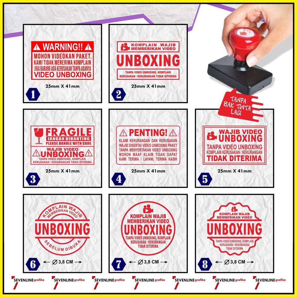 Jual Stempel Unboxing / Stempel Video Unboxing 27 X 43mm | Shopee Indonesia