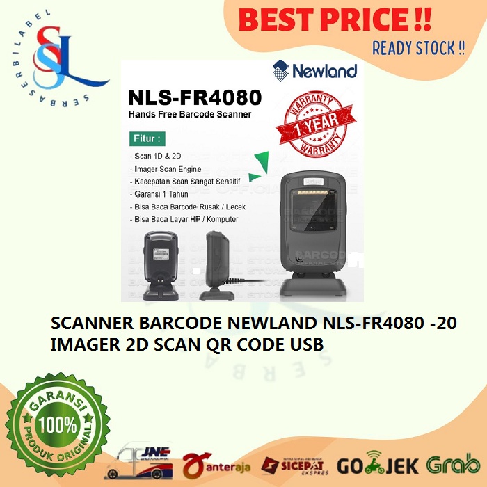 Jual SCANNER BARCODE NEWLAND NLS-FR4080 IMAGER 2D SCAN QR CODE USB | Shopee Indonesia