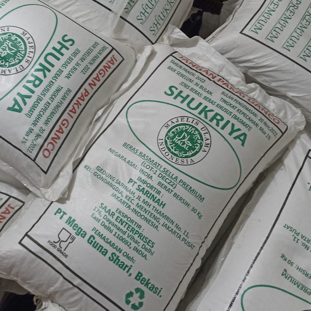 Jual Basmati SHUKRIYA Sella Premium Kemasan 30kg - Green Color ...
