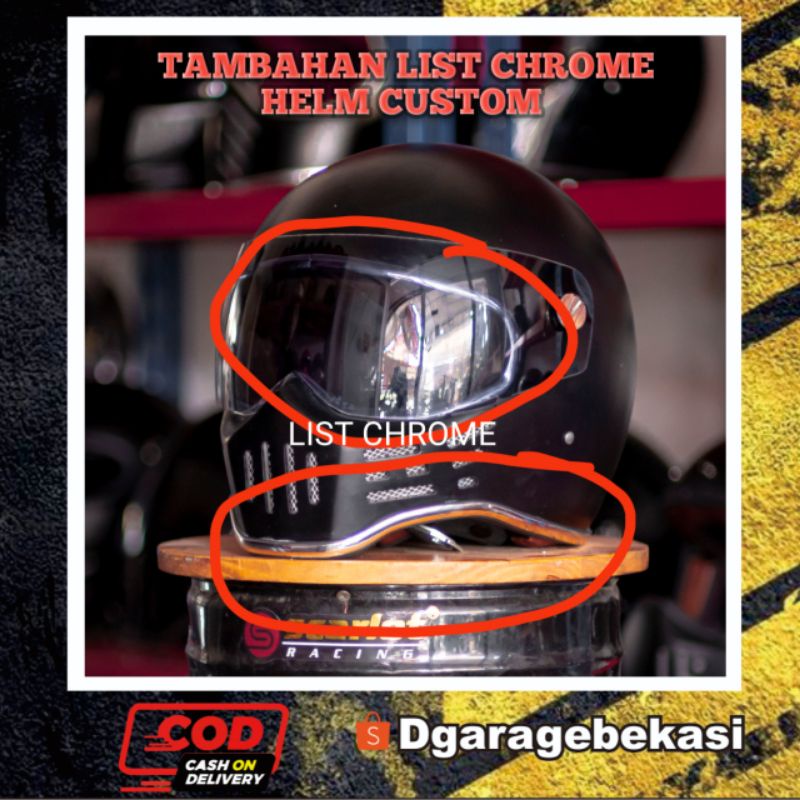 Jual TAMBAHAN LIST CHROME HELM CUSTOM M30 BANDIT XXR CAKIL MOTO3 ...