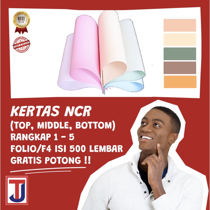 Jual Kertas Kertas Ncr Multi Copy Top Middle Bottom 3 Ply Folio F4 Isi ...
