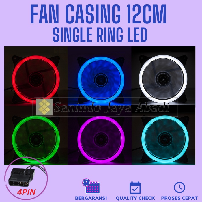 Jual FAN CASE 12CM SINGLE RING COOL COLOUR FAN CASING 12 CM LED RING ...