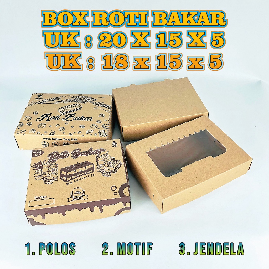 Jual Dus Box Roti Bakar Bandung 1 Porsi / Kardus Roti Bakar / Kardus ...
