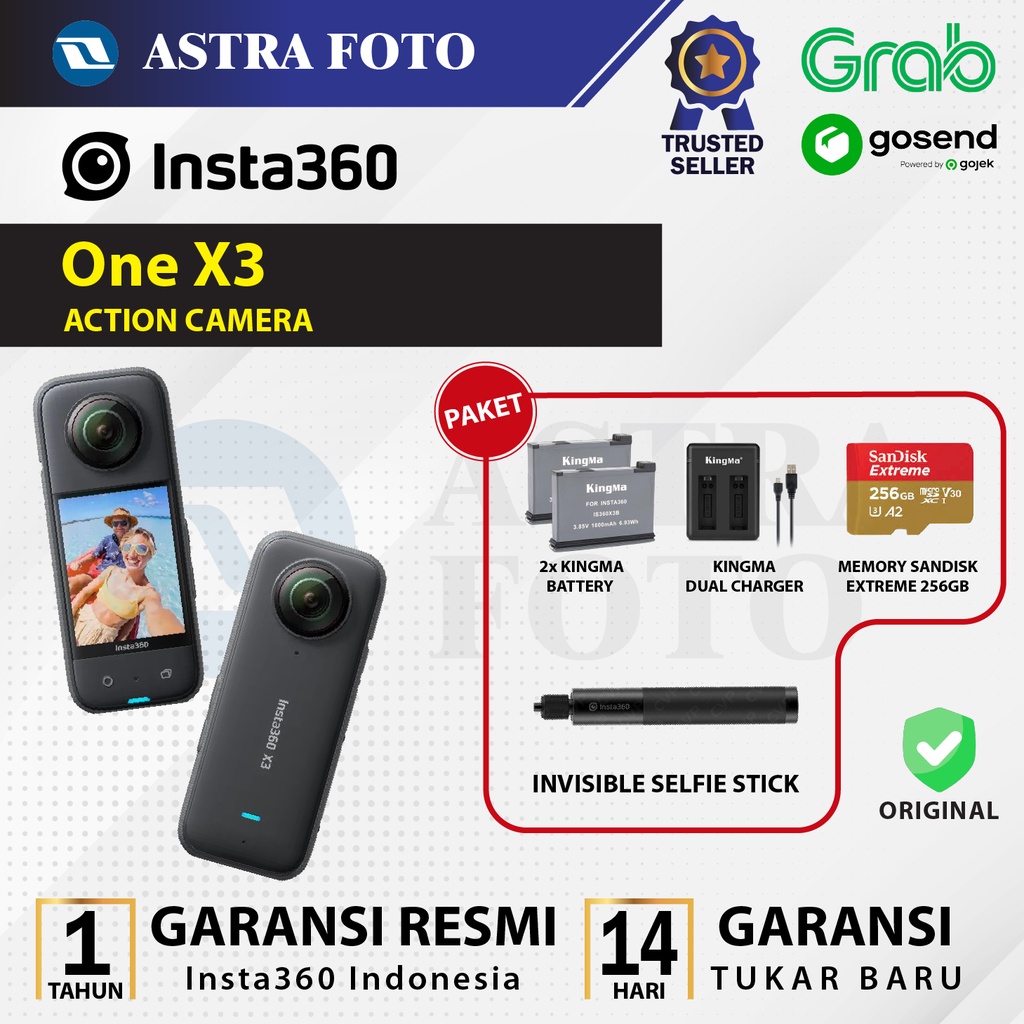 Jual Insta360 X3 Action Camera Garansi Resmi Original Insta 360 One X3 | Shopee Indonesia