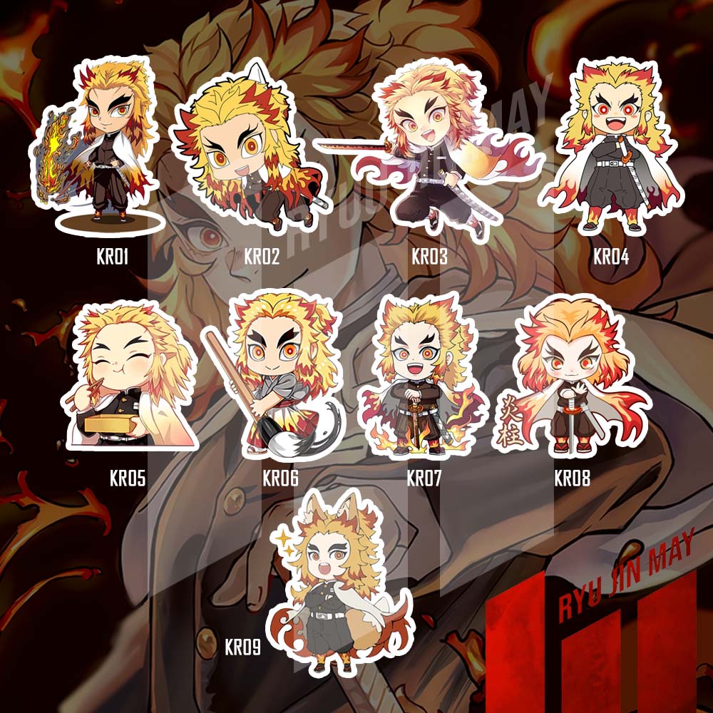 Jual Sticker Anime - Kimetsu No Yaiba - Kyōjurō Rengoku | Shopee Indonesia