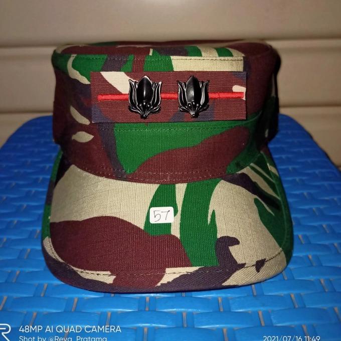 Jual Topi Pet Komando Bahan Wol + Pangkat Model Logam (Letkol) New ...