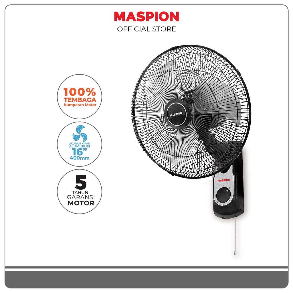 Jual Maspion Wall Fan Kipas Angin Dinding 16 Inch MWF-1609 K | Shopee Indonesia