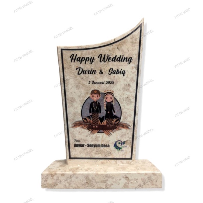 Jual Vandel Marmer Tebal 2cm Transparan CinderamataPlakat Marmer Kenang ...