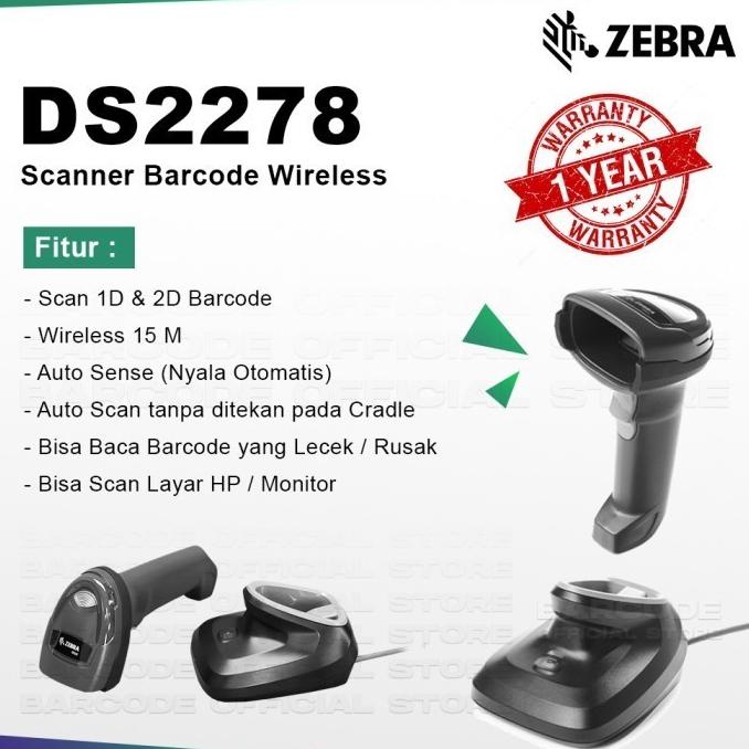 Jual ZEBRA BARCODE SCANNER WIRELESS DS2278 IMAGER DS-2278 2 DIMENSI ( 2D ) | Shopee Indonesia