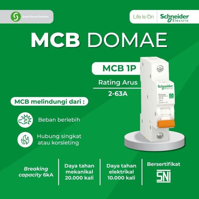 Jual Schneider Electric New Domae Mcb - 1P 4A - Domf01104 | Shopee Indonesia