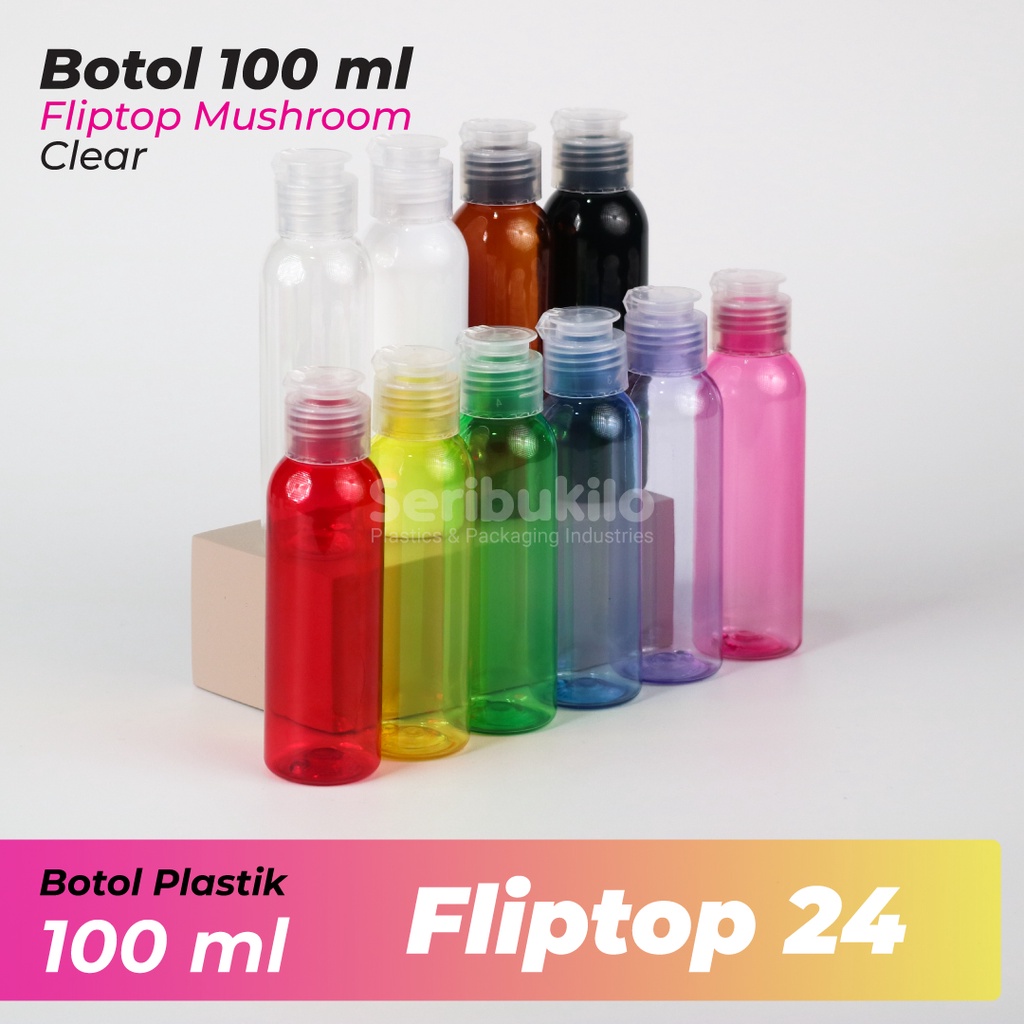 Jual Botol Fliptop 100ml/Botol Fliptop Mushroom Clear 100ml PET/BR ... Jual Botol Fliptop 100ml/Botol Fliptop Mushroom Clear 100ml PET/BR ...