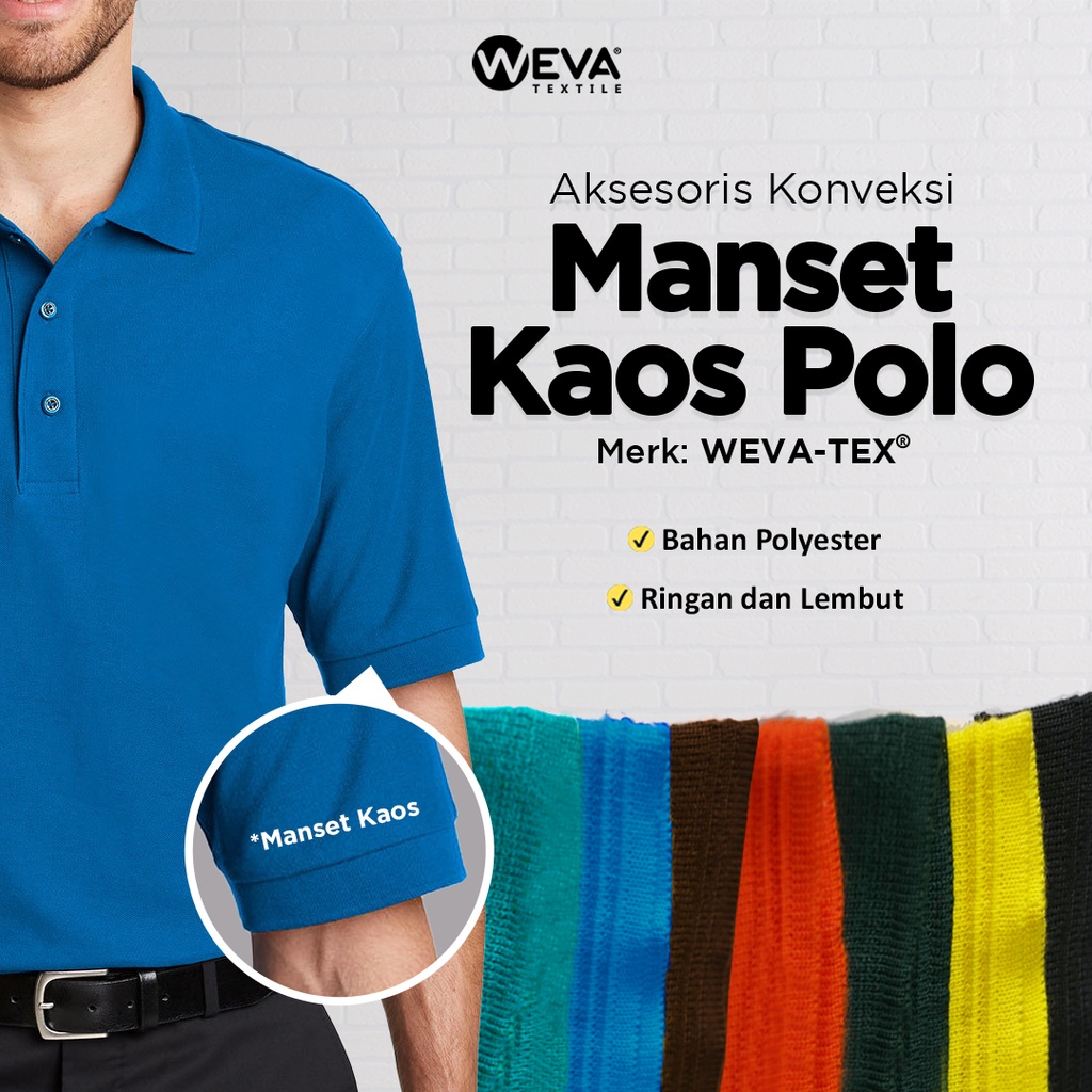 Jual Manset Karet Kaos Polo Satuan - Manset Lengan Kaos Kerah Weva ...
