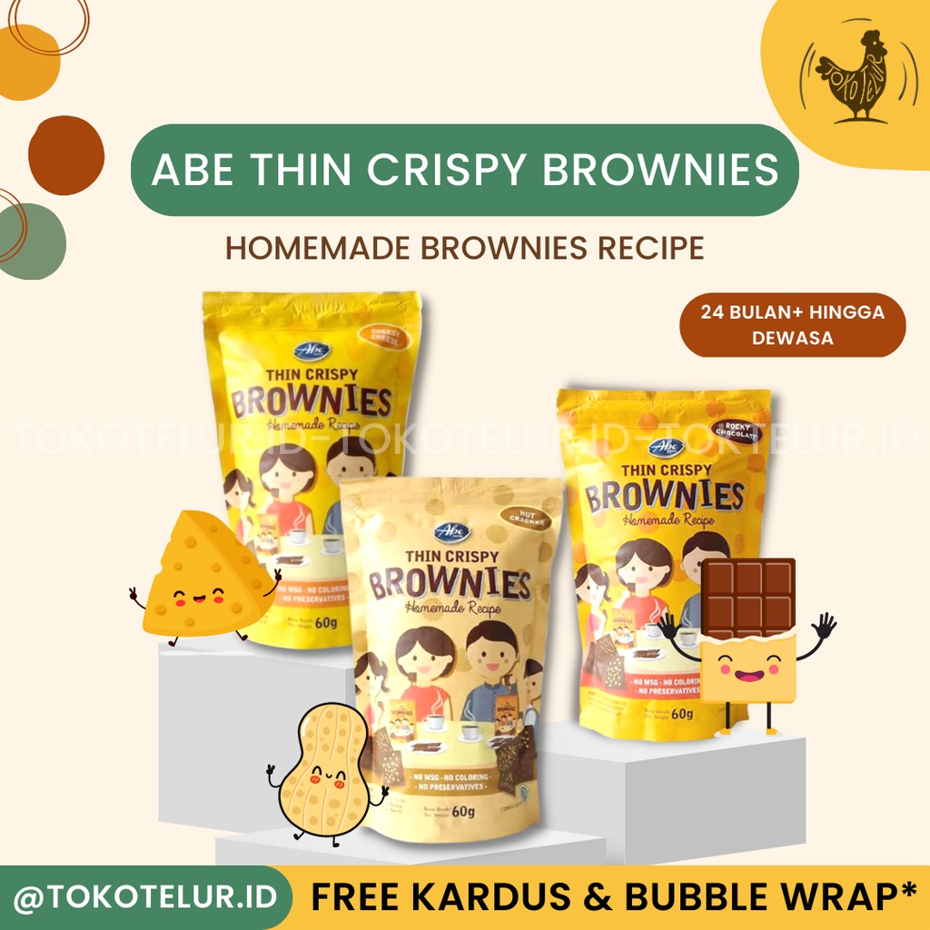 Jual ABE FOOD - BROWNIES Thin Crispy | Cemilan Snack Anak Sehat HALAL ...
