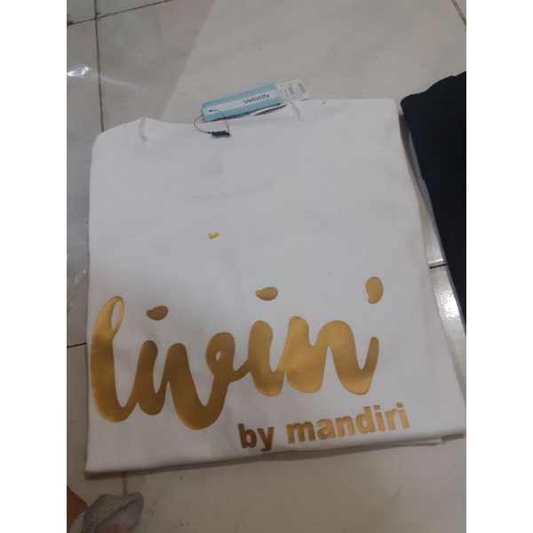 Jual KAOS BAJU- LIVIN By mandiri-REILFIK PUTIH GOLD ready juga tangan ...