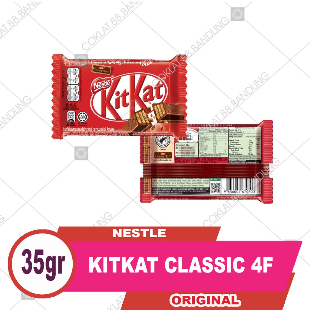 Jual KitKat 4F Classic Coklat – Wafer Coklat Batangan KitKat 4 Fingers ...