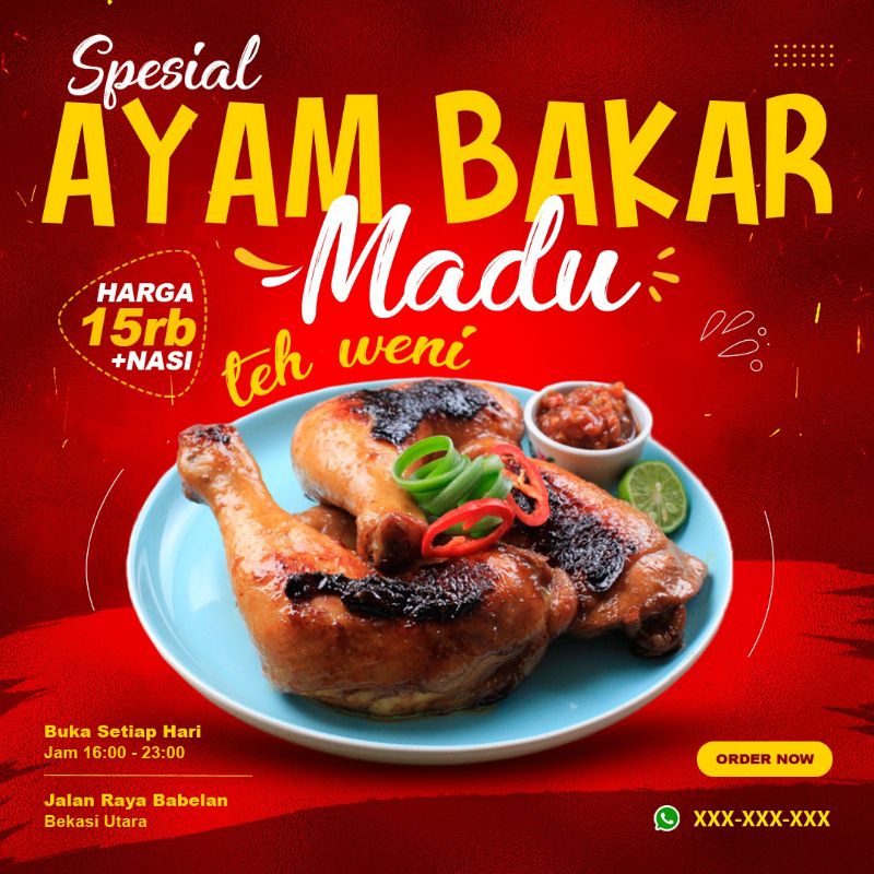Jual Spanduk Banner Ayam Bakar Madu CUSTOM DESAIN | Shopee Indonesia