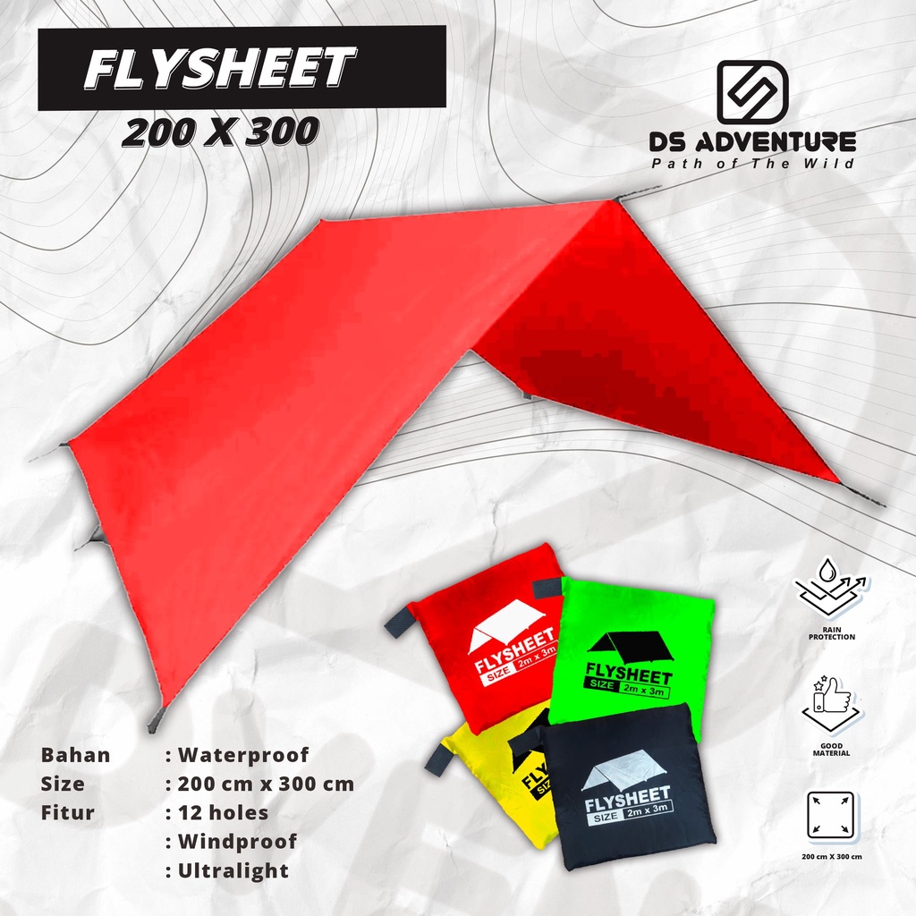 Jual Flysheet atap tenda 2x3 type bushcraft waterproof - flysheet 2x3 ...
